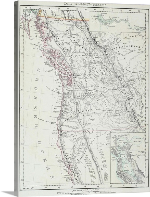 Map of Pacific Northwest, United States | Great Big Canvas