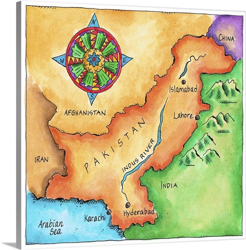 Map of Pakistan Wall Art, Canvas Prints, Framed Prints, Wall Peels ...