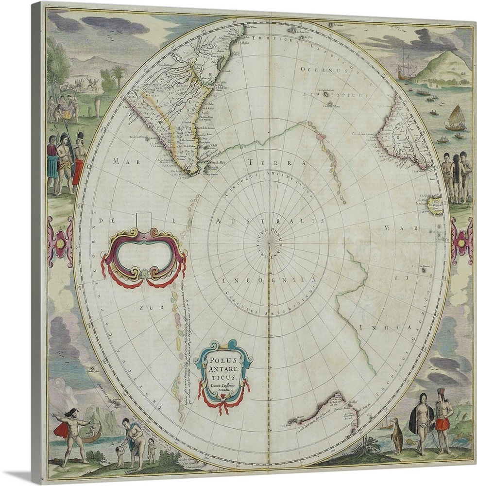 Map of South Pole Wall Art, Canvas Prints, Framed Prints, Wall Peels ...