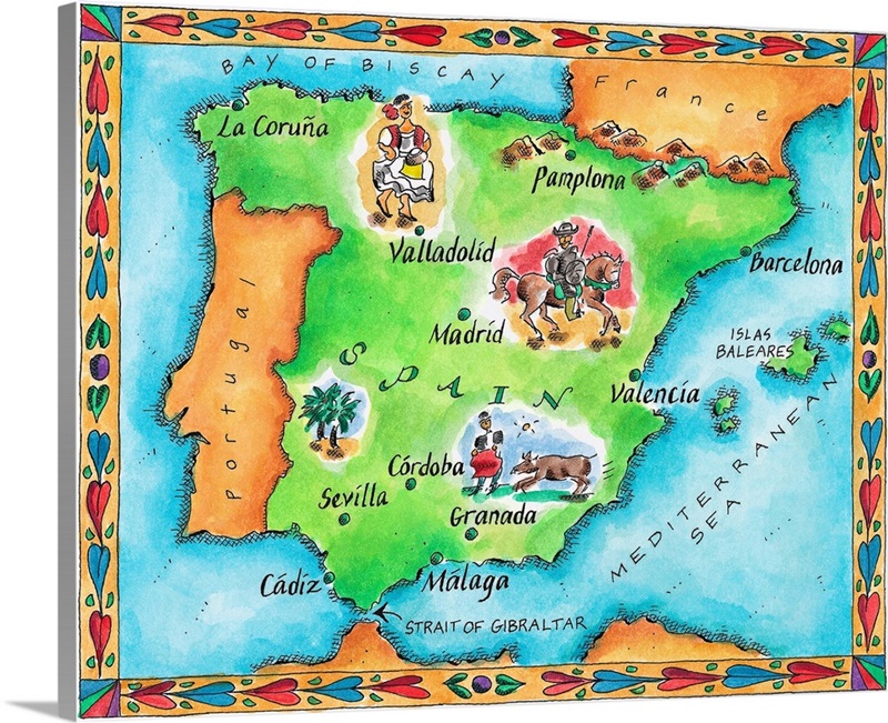 Map of Spain | Great Big Canvas