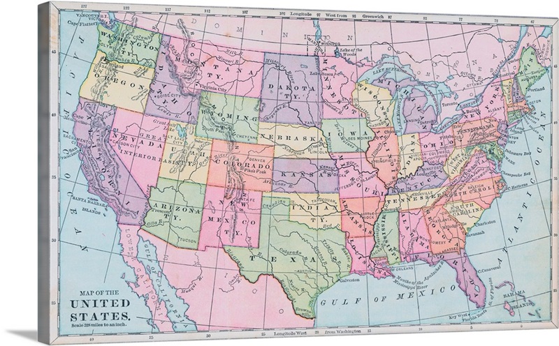 Map of the United States of America | Great Big Canvas