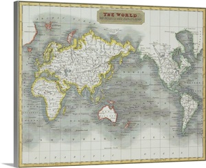 Map of the world Wall Art, Canvas Prints, Framed Prints, Wall Peels ...