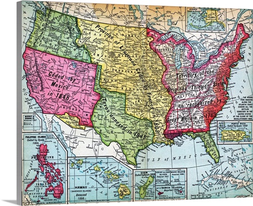 Map Of United States Expansion | Great Big Canvas