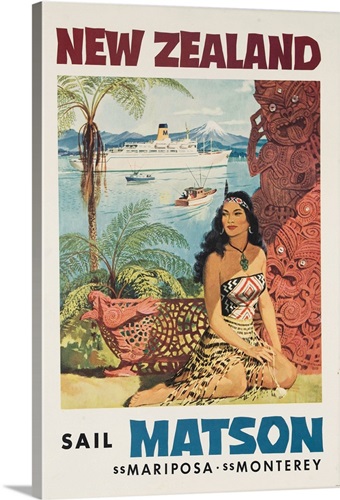 Matson Lines Travel Poster, New Zealand | Great Big Canvas