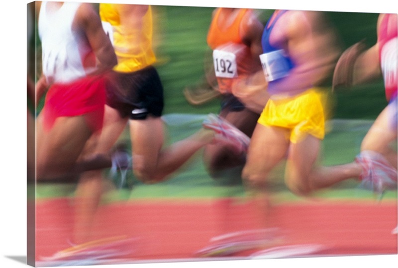 Men running race in track meet | Great Big Canvas