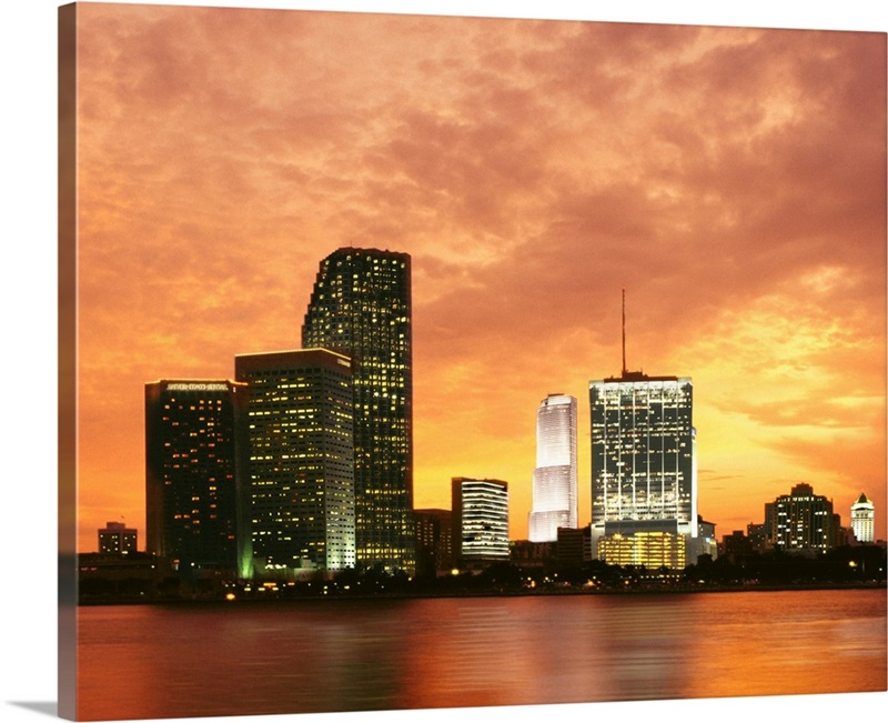 Miami at sunset | Great Big Canvas