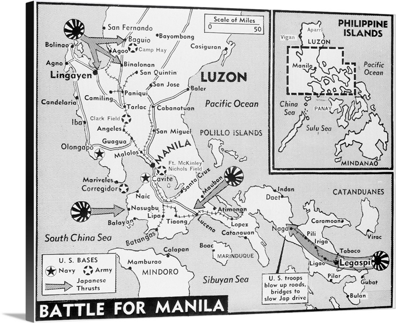 Military Map of Manila | Great Big Canvas