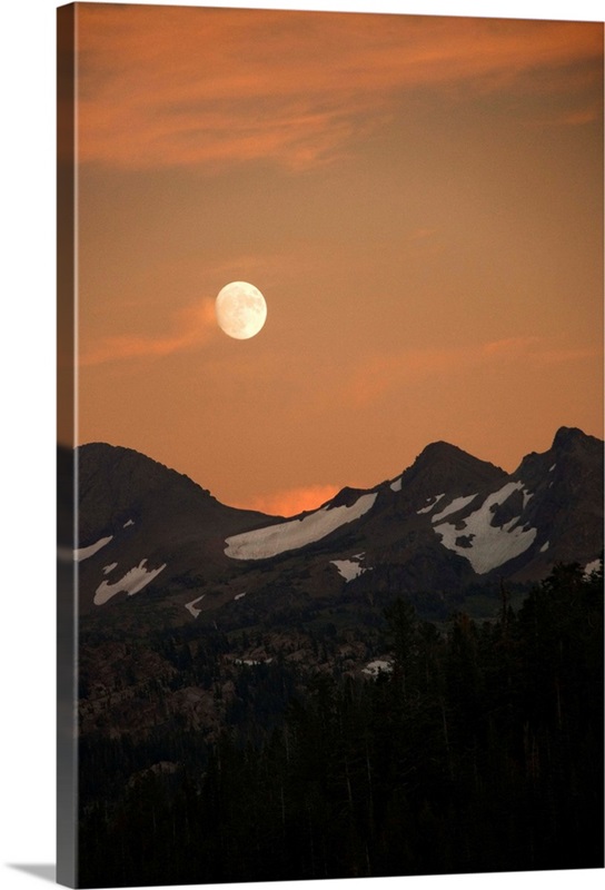 Moon over mountain range | Great Big Canvas