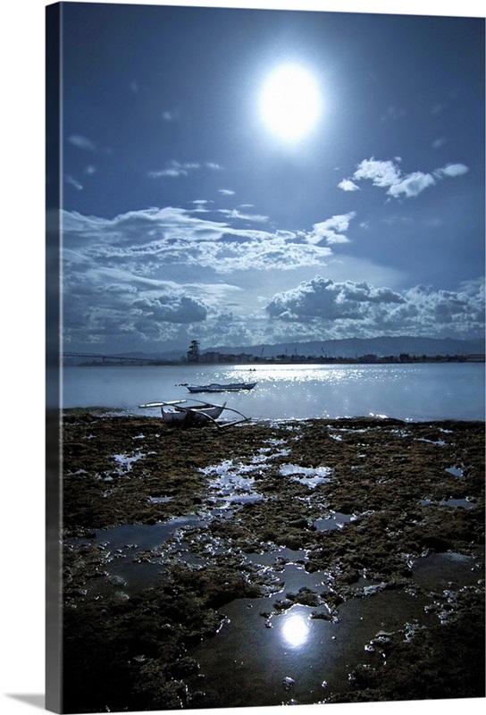 Moonlight in sea. | Great Big Canvas