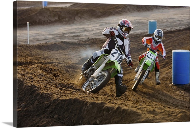 Motorcross riders racing on track | Great Big Canvas
