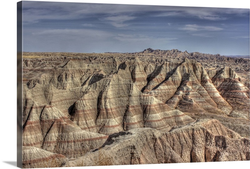 Natural formations in Badlands of South Dakota, showing striations and ...