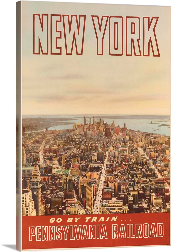 New York Go By Train, Pennsylvania Railroad Travel Poster | Great Big ...