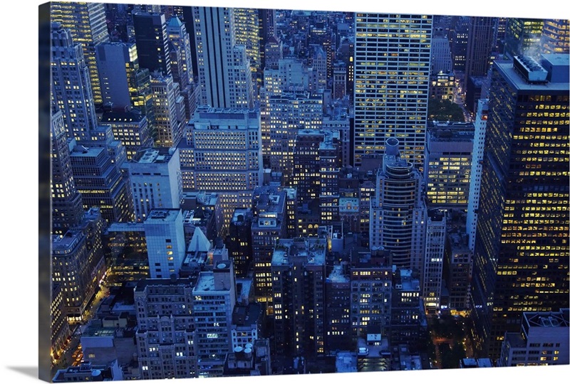 NYC Skyline, high angle view at dusk | Great Big Canvas