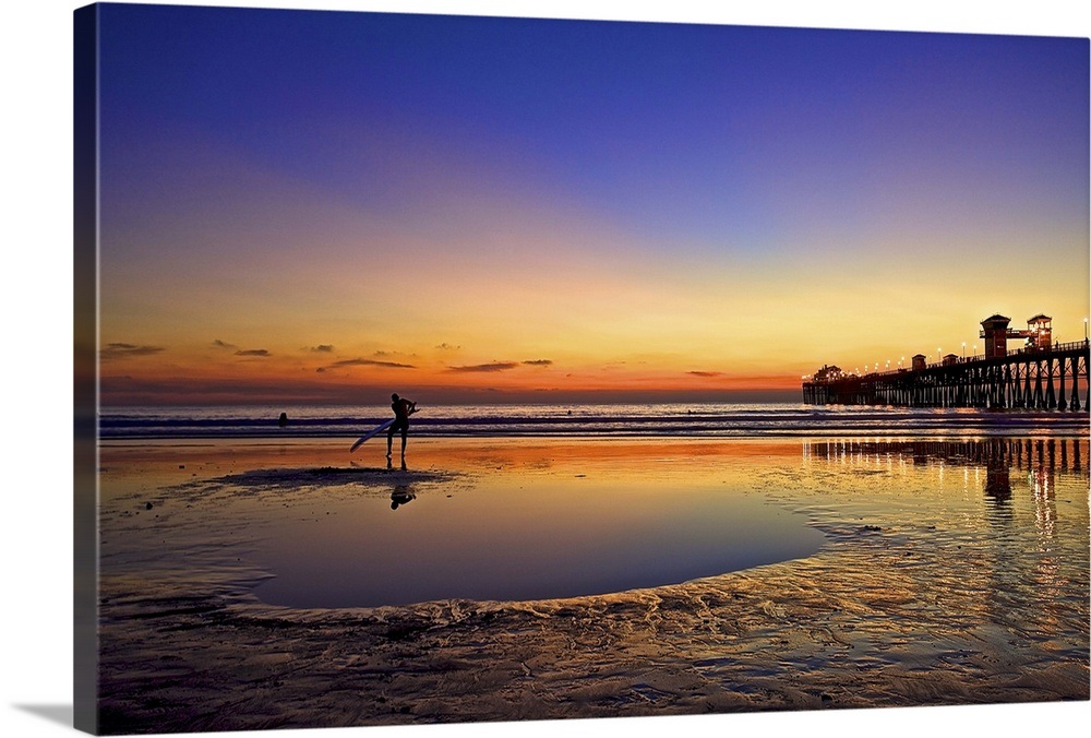 Oceanside pier at sunset, Oceanside, California Wall Art, Canvas Prints ...