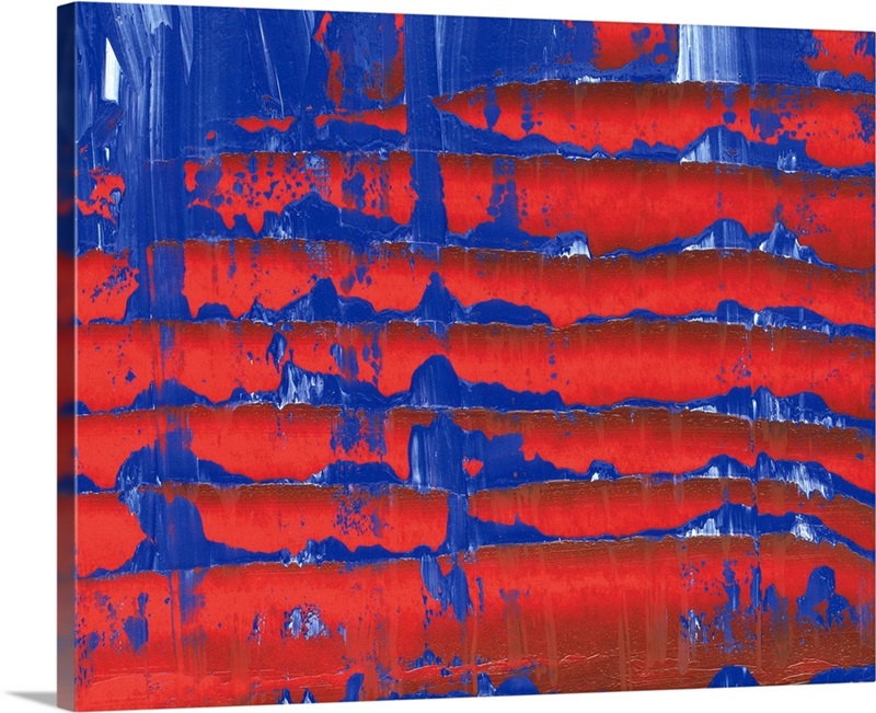 Oil Painting in Red and Blue Colors, Front View | Great Big Canvas