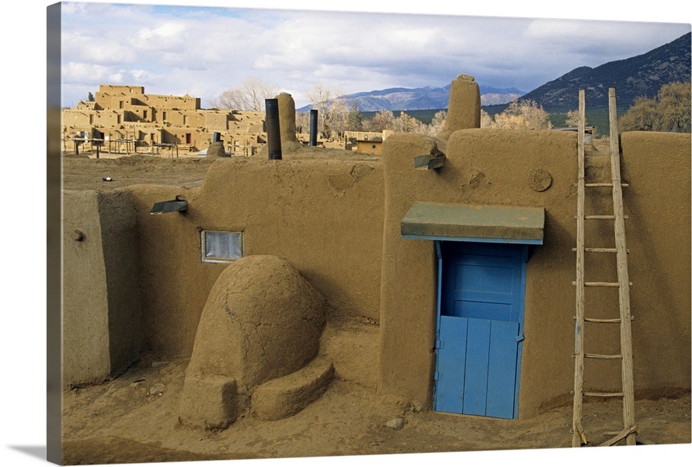 Old buildings, Taos Pueblo, Taos, New Mexico, USA Wall Art, Canvas ...
