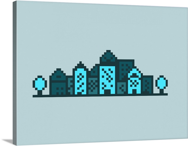 Pixel Cityscape | Great Big Canvas