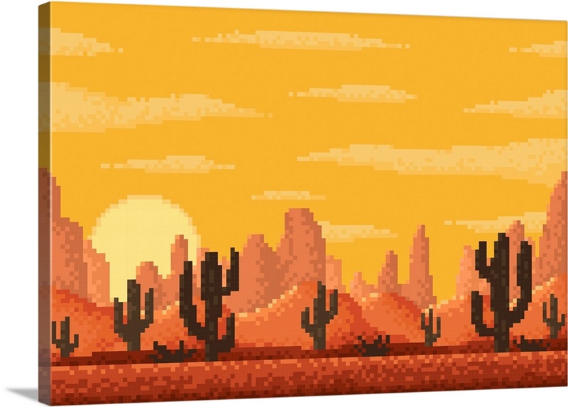 Pixel Desert Landscape | Great Big Canvas