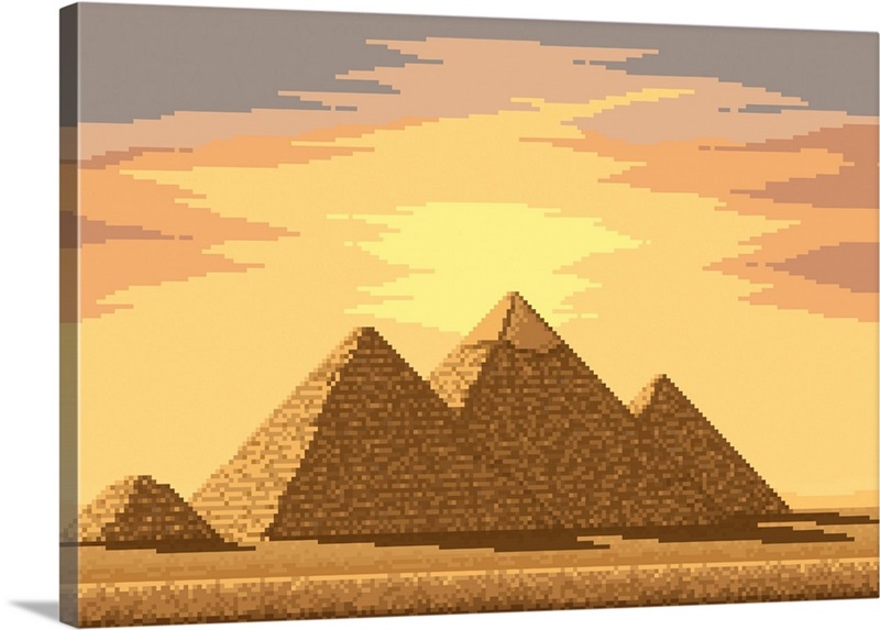Pixel Giza Pyramids In Egypt | Great Big Canvas