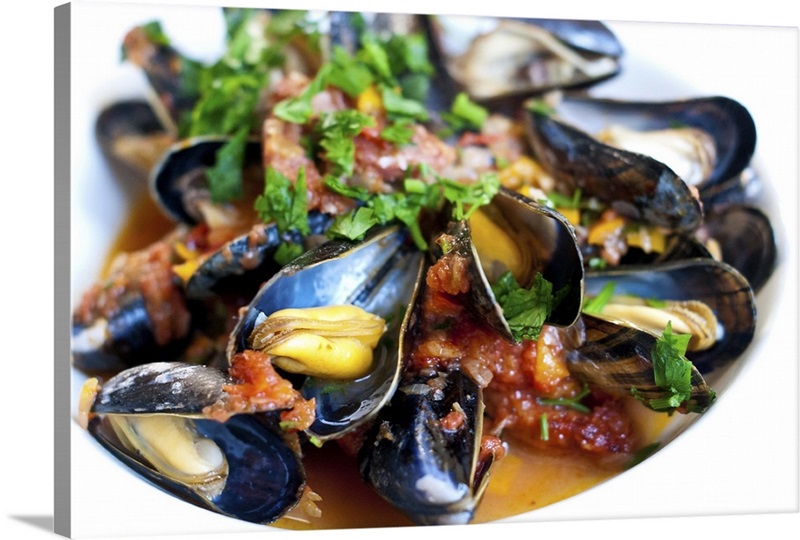 Plate of Basque mussels | Great Big Canvas