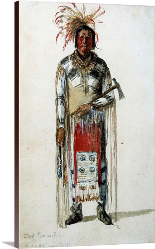 Portrait of an Indian chief of the tribe of Pawnee Ponca | Great Big Canvas