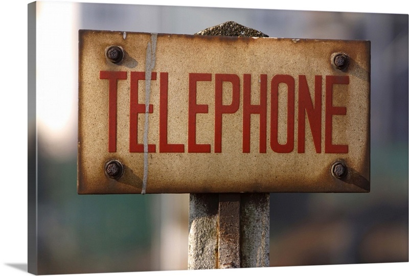 Public telephone sign | Great Big Canvas