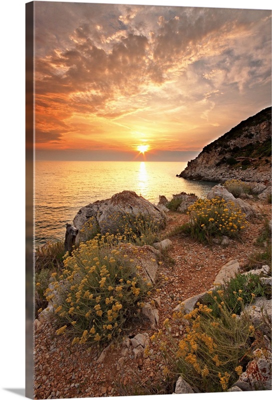 Punta Rossa beach at sunset in Italy. | Great Big Canvas