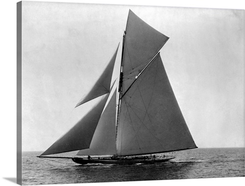 Racing Sloop In Full Sail Wall Art, Canvas Prints, Framed Prints, Wall ...