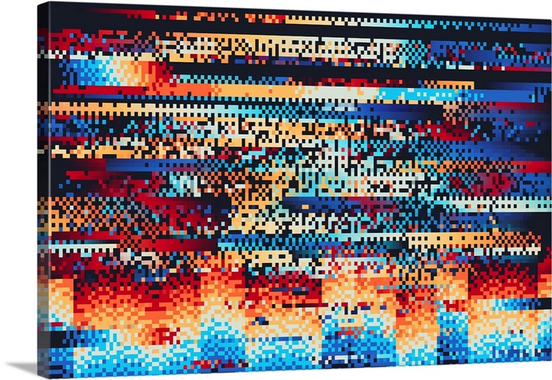 Rainbow Pixel Noise | Great Big Canvas