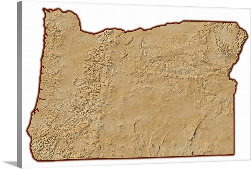 Relief Map of Oregon | Great Big Canvas