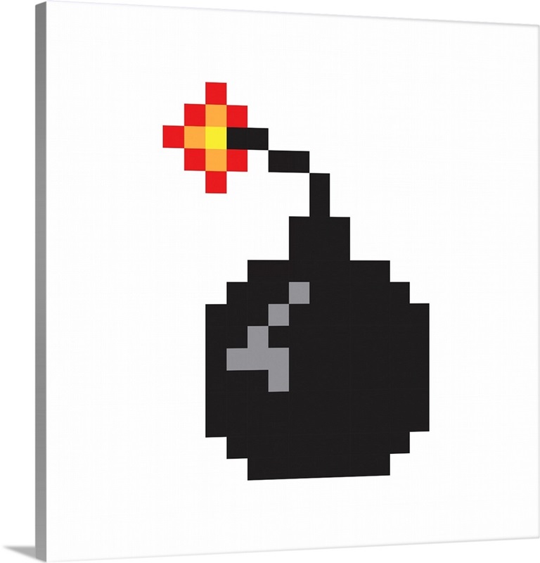 Retro Gaming Bomb, Pixel Icon | Great Big Canvas