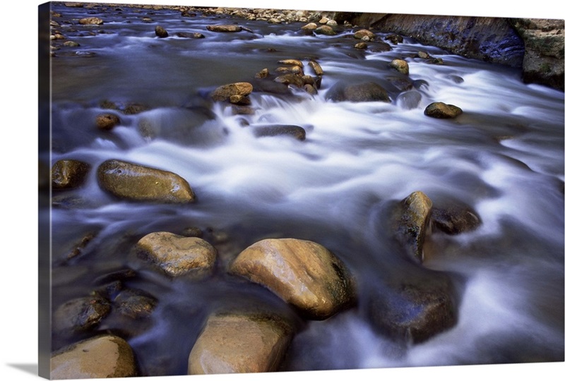 River flowing over rocks, Virgin River, Utah | Great Big Canvas