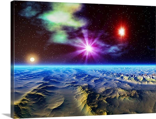 Rock formation and sky with stars | Great Big Canvas