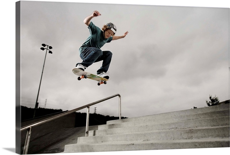 Skateboarder Performing Tricks | Great Big Canvas