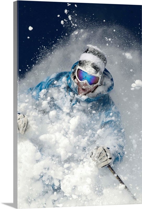 Skier In Deep Powder Snow | Great Big Canvas