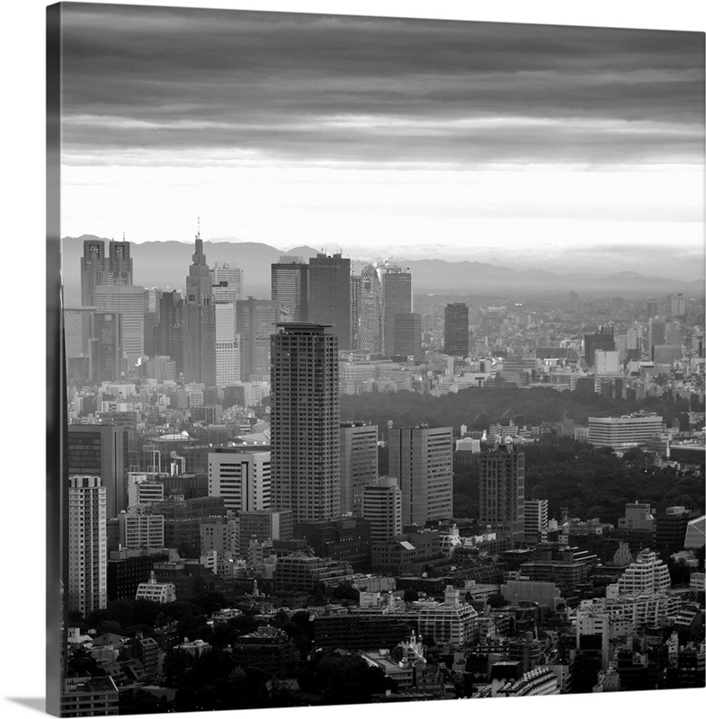 Smog settles over the Tokyo skyline at dusk, Japan | Great Big Canvas