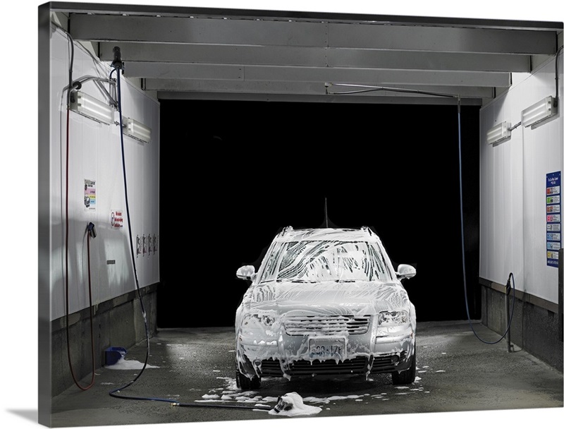 Soapy car at self service car wash | Great Big Canvas