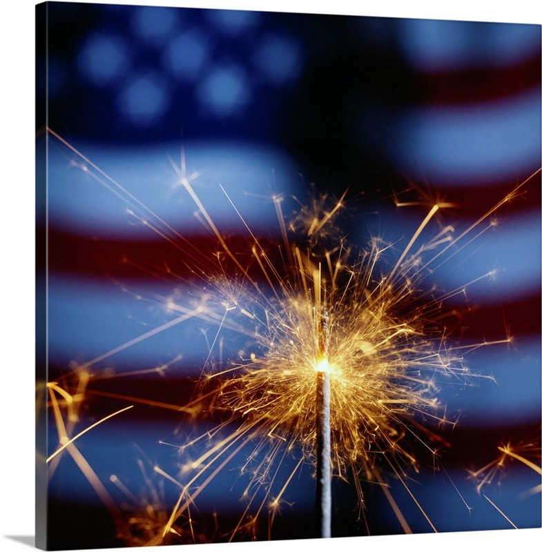 Sparkler with American Flag | Great Big Canvas