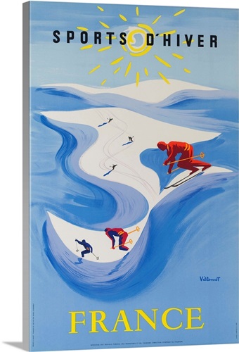 Sports D'Hiver, France, French Travel Poster Winter Sports | Great Big ...