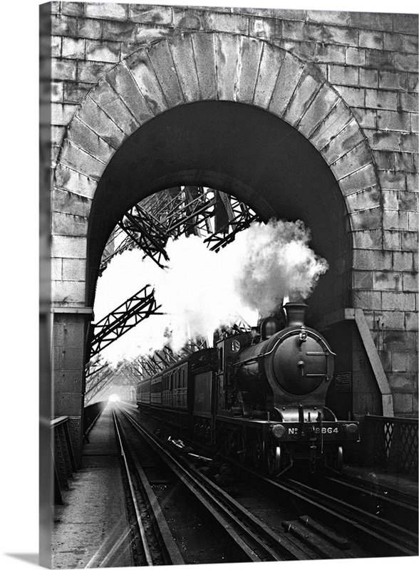 Steam Locomotive At Firth Of Forth Bridge | Great Big Canvas
