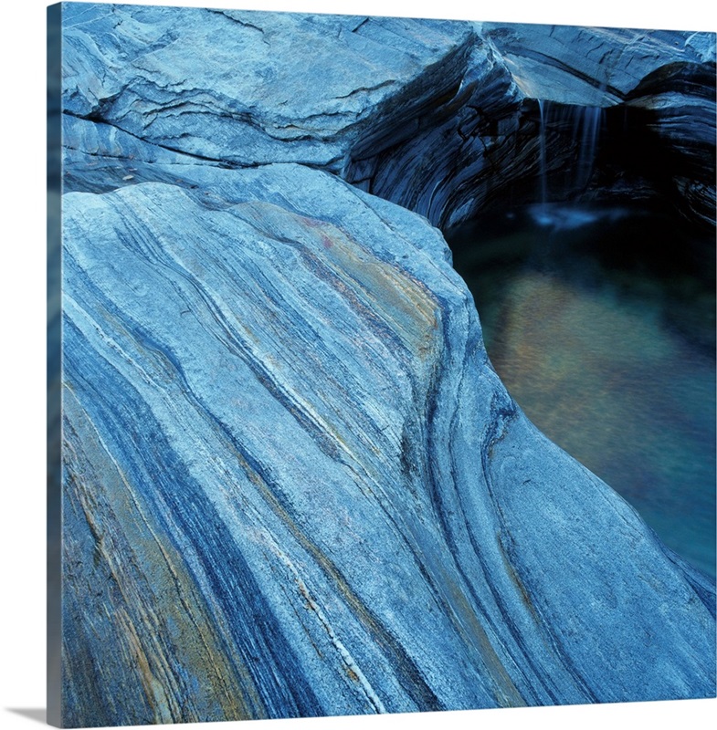 Strata In Rock Formation Along Verzasca River | Great Big Canvas