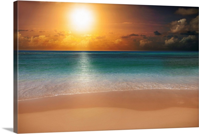 Sunrise over a beach | Great Big Canvas