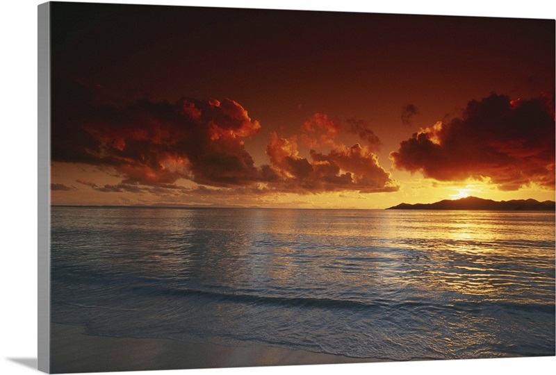 Sunset at beach, view | Great Big Canvas
