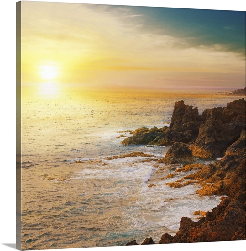 Sunset on rocks. | Great Big Canvas