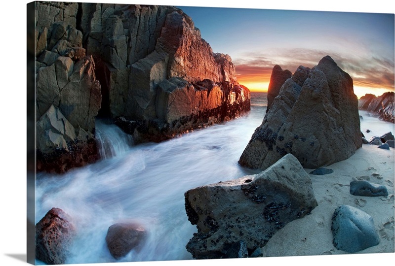 Sunset onrocks, Point Mugu, Ventura country, California | Great Big Canvas