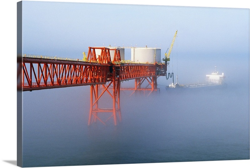 Tanker filling up from offshore facility | Great Big Canvas