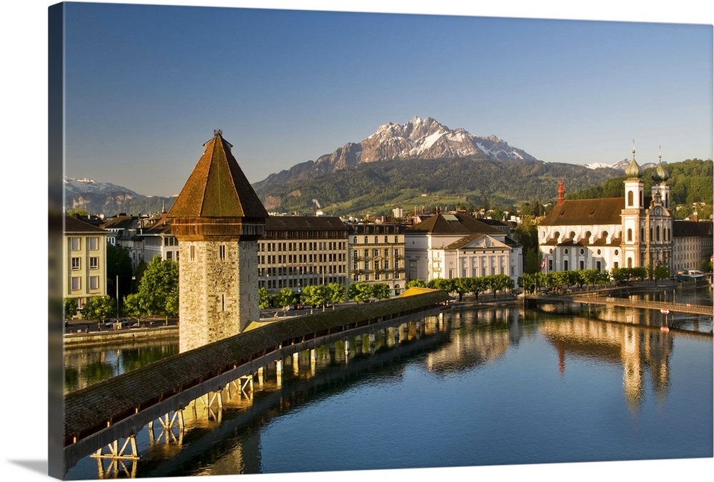 The Chapel Bridge Kapellbrucke, Switzerland Wall Art, Canvas Prints ...