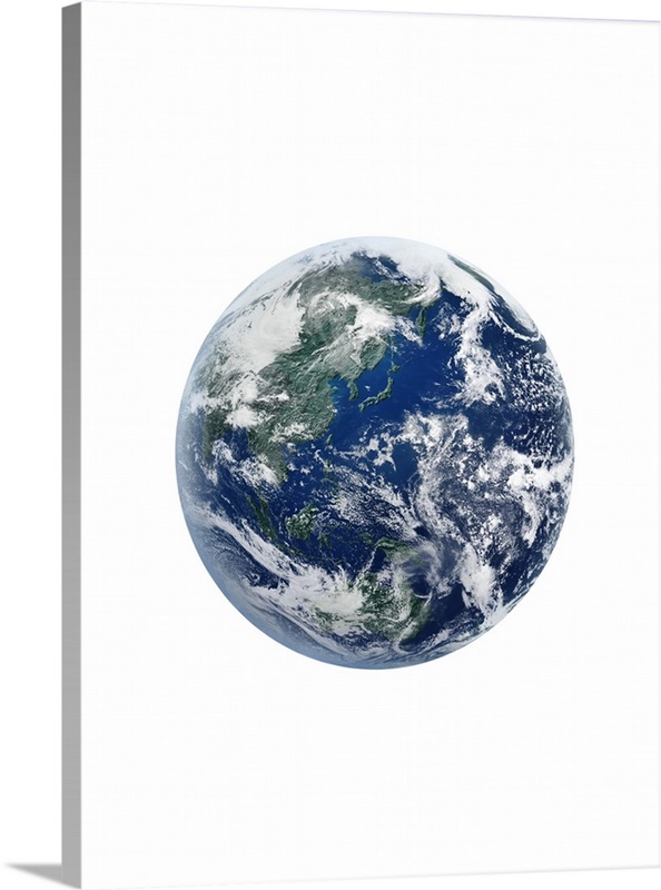 The earth, computer graphic, white background | Great Big Canvas