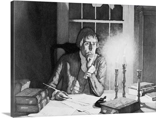 Thomas Jefferson drafting Declaration of Independence | Great Big Canvas