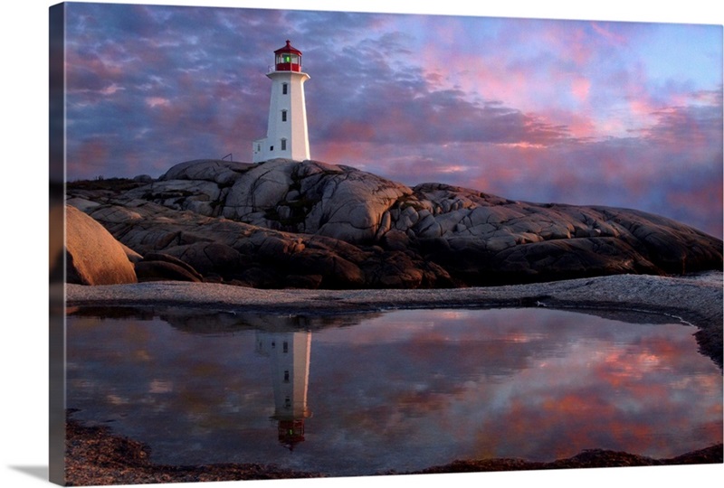 Tide Pool By Lighthouse | Great Big Canvas